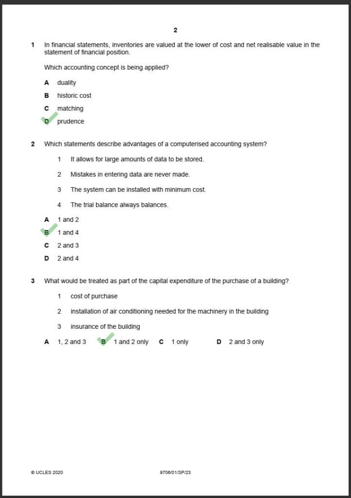 Accounting 9706/01 MCQs Solved Paper Specimen 2023 AS & A Level Accounting 9706/01 MCQs Solved Paper Specimen 2023 AS & A Level